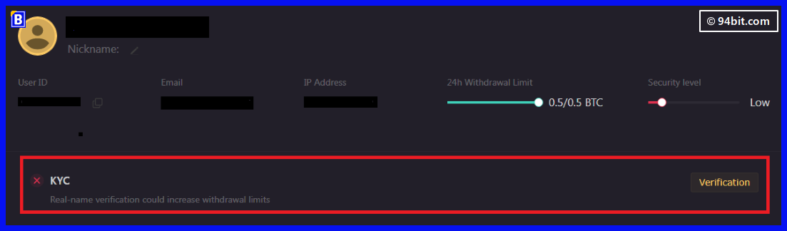 엘뱅크(LBANK) 가입 방법 및 KYC 신원 인증 방법 - 94bit